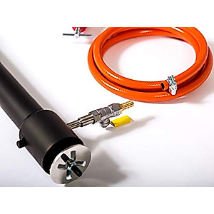 DEVIL-FORGE Gas Burner DFM (308.000 BTU), gas ball valve, air choke, Propane Forge Furnace Foundry Raku Kiln Blacksmith Farrier Knife