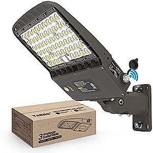 YARBO 200W LED Parking Lot Light 180W 150W Tunable, 32000LM (160LM/W) 5000K Parking Lot Light, Dimmable LED Shoebox Lights with Dusk to Dawn Photocell, Outdoor Pole Light, Arm & Slip Fitter in 1 Mount
