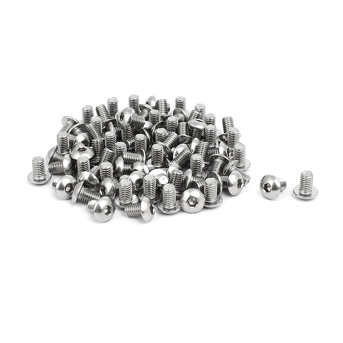 uxcell M5x8mm 304 Stainless Steel Button Head Hex Socket Cap Screws Bolts 80pcs