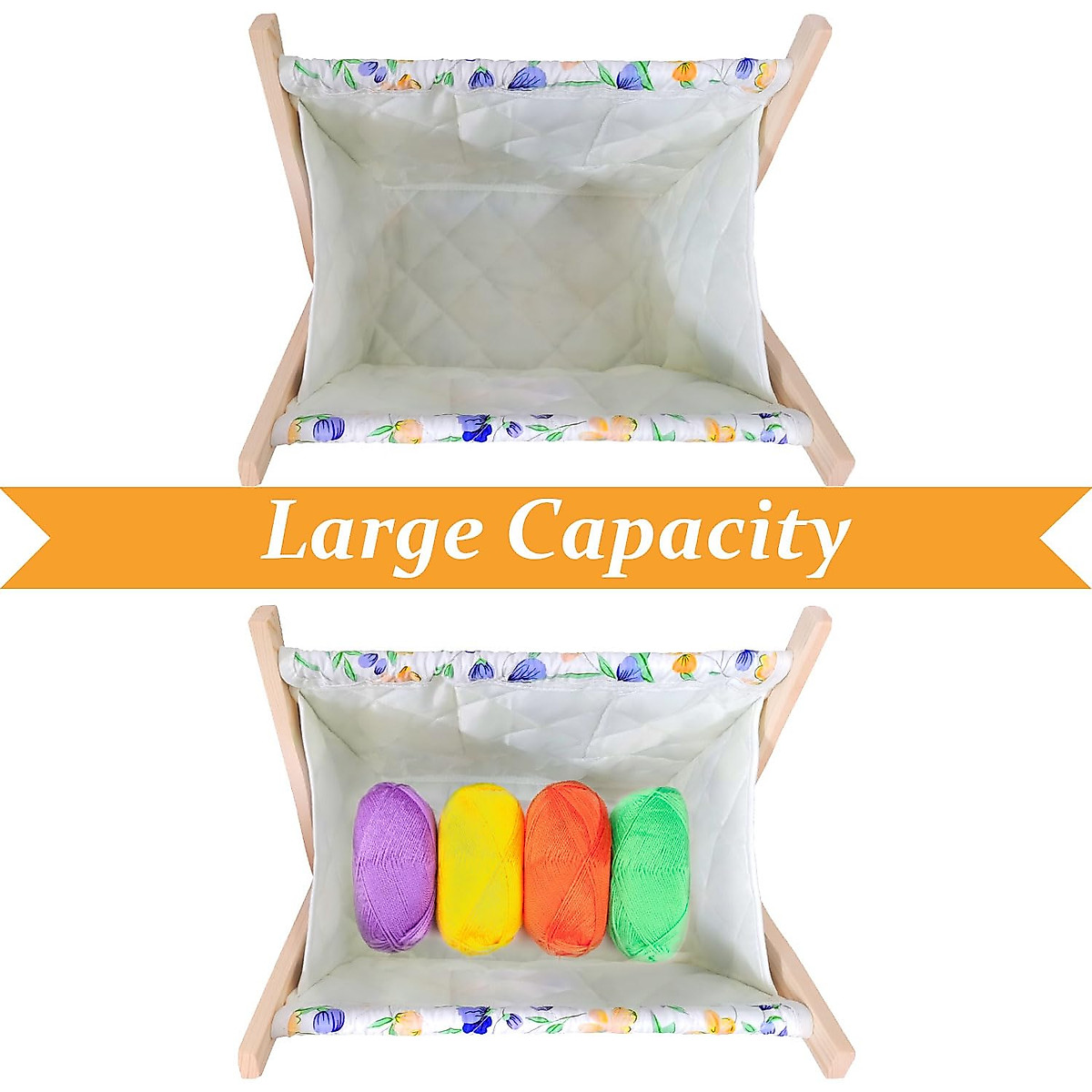 Gkesgm Yarn Storage Organizer for Yarn Skeins，Crochet Bag Organizer for Crochet Hooks Knitting Needles，Crochet Accessories, Crocheting & Knitting Gifts，(Flower-Purple) Yarn Holder Self Installation