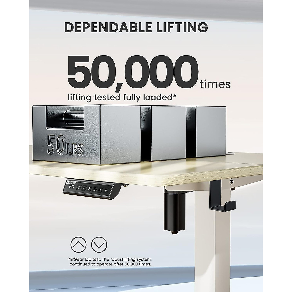 ErGear Height Adjustable Electric Standing Desk, 48 x 24 Inches Sit Stand up Desk, Memory Computer Home Office Desk (Natural)