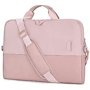 BAGSMART Laptop Bag for Women, 15.6 Inch Laptop Case,Slim Computer Bag,15 Inch Messenger Shoulder Bag, Laptop Briefcase for Business Office Travel, Light Pink