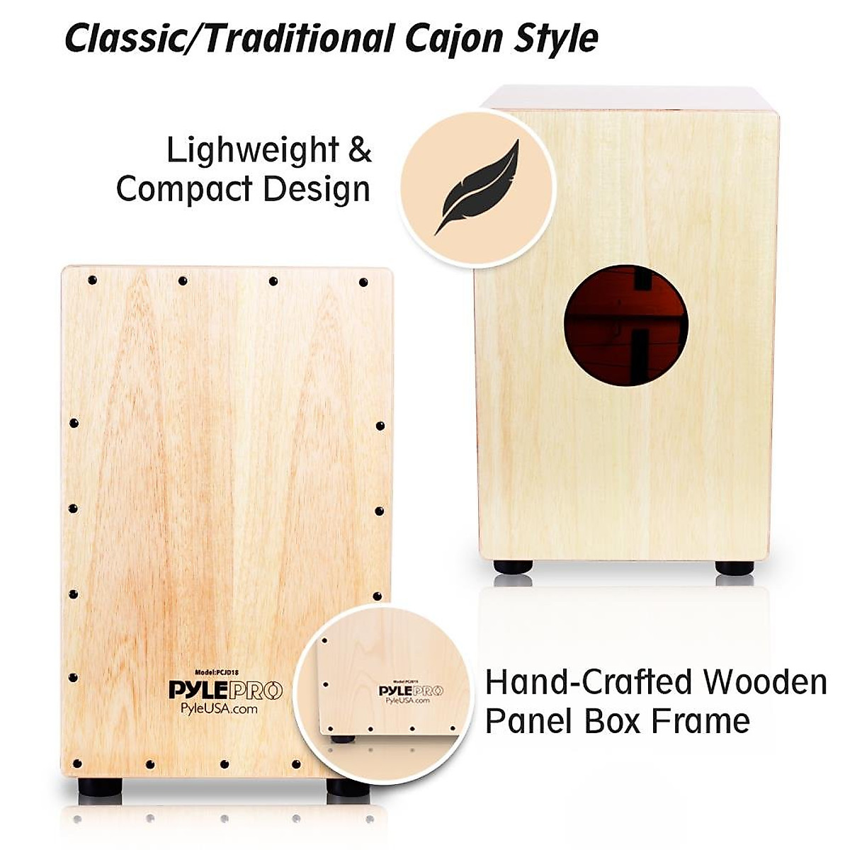 Pyle Jam Cajon with ChromaCast Cajon Bag (PCJD18)