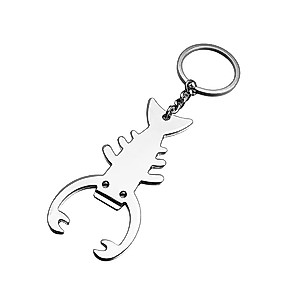 ARFUKA Bottle Opener Keychain Zinc Alloy Scorpion Beer Opener Keyring Beverage Bottle Opener Key Chain Gift for Men and Women Silver