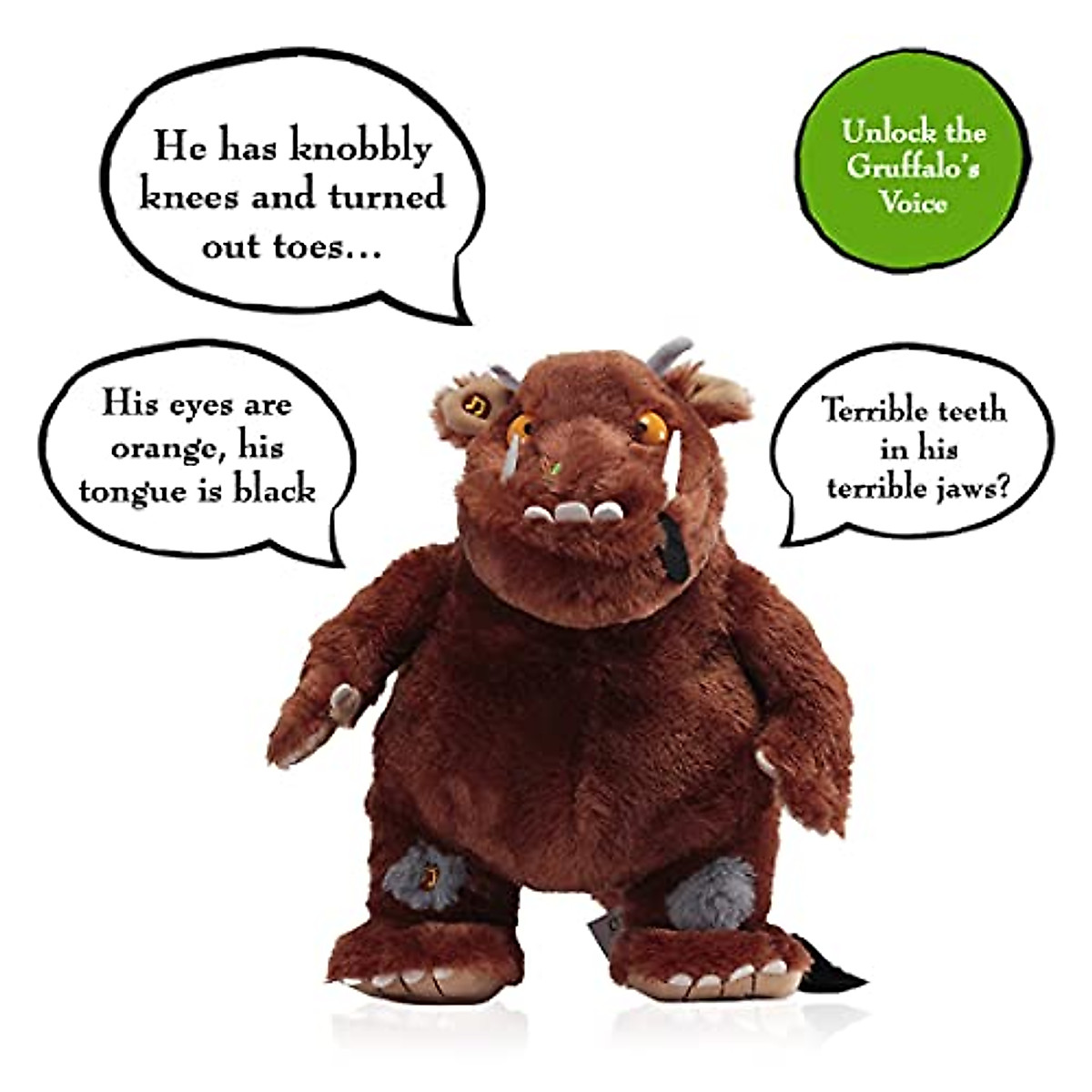 WOW! STUFF The Gruffalo Interactive Plush | Official Talking 12" Soft Toy from The Julia Donaldson Childrens Books and Films | Unlock The Bonus Phrases | for Boys and Girls Aged 2+