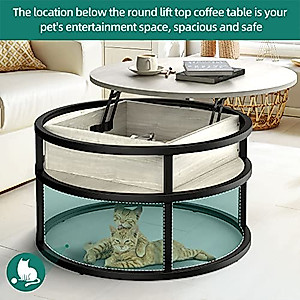 YITAHOME Lift top Coffee Table, White Oak and Black