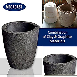 #3 6KG MegaCast™, Foundry Clay Graphite Crucibles Black Cup Furnace Torch Melting Casting Refining Gold Silver Copper Brass Aluminum