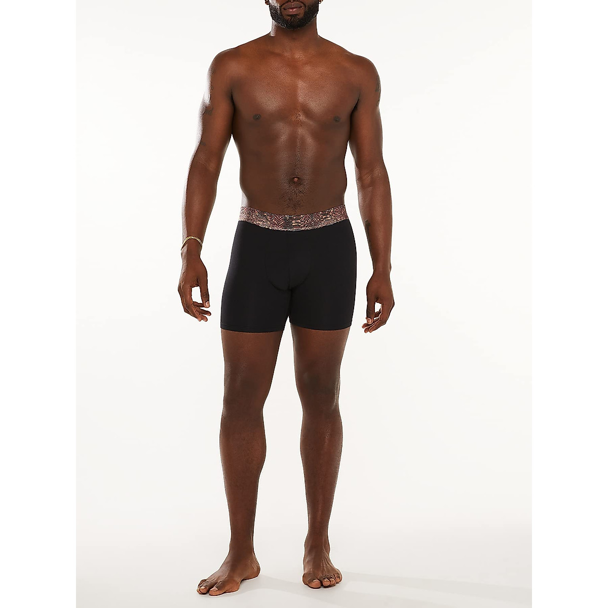 Savage X Fenty, Men's, Savage X Boxer Briefs, Matte logo elastic waistband, Front contour pouch, Cotton, Caviar, M
