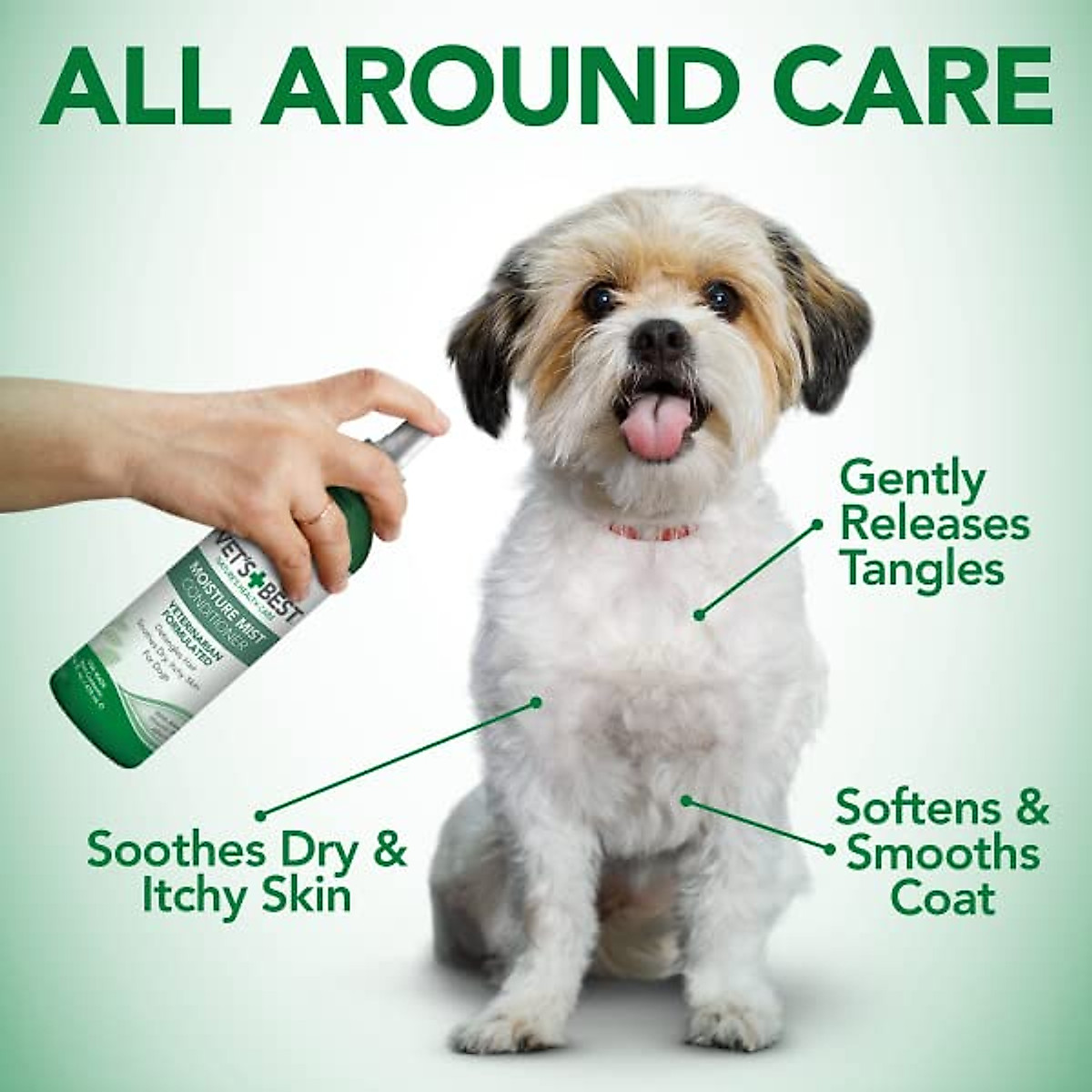 Vet's Best Moisture Mist Dog Dry Skin Conditioner| Dog Conditioner and Detangler Spray | Relieves Itchy Skin, Refreshes & Soothes | 16 oz