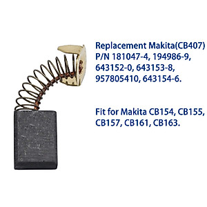 Carbon Brushes Compatible for Makita Cb154, Motor Carbon Brush Set Replaces 194986 Power Tools (2 Packs)