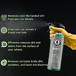SPARDIANT Wheel & Tire Cleaner Spray - Safe on Chrome Coated, Plastic, Alloy, &Stainless Steel Wheels - Non-acid Cleaner for Wheels, Tires, & Rim Finishes - Alkaline Formula with Spearmint Scent