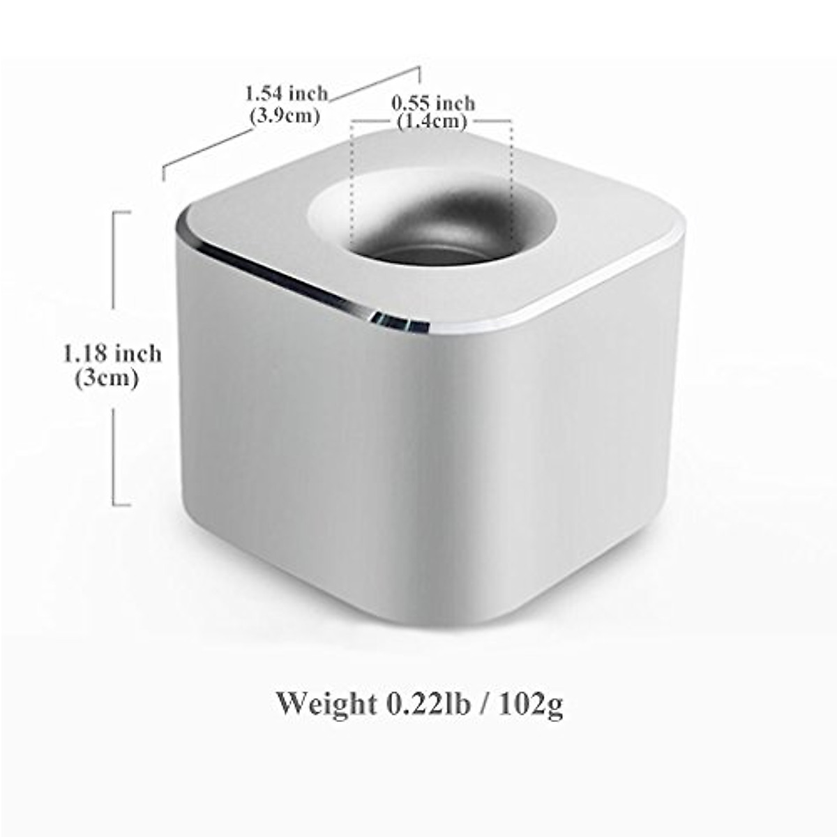 Coideal Silver Pen Stand Holder Aluminum, Mini Toothbrush Stand Base Single Hole for Fountain Pen, Office