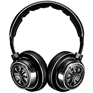 1MORE Triple Driver Over-Ear Headphones Comfortable Foldable Earphones with Hi-Res Hi-Fi Sound, Bass Driven, Tangle-Free Detachable Cable for Smartphones/Android/PC/Tablet - Silver/Titanium