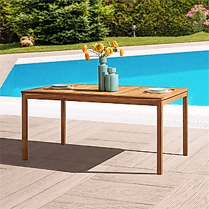 Okemo 26 in. Acacia Wood Outdoor Dining Table - Weather Resistant Hardwood, Four Sturdy Wooden Legs, accommodates 6 for Entertaining - Outdoor Furniture