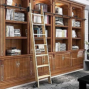 Sliding Library Ladder Hardware (No Ladder) Sliding Barn Door Kit with Floor Roller Wheels 3.3ft- 20ft Rolling Ladder Hardware Library Sliding Ladder Hardware Kit+ Extention Tracks (No Ladder) ( Size