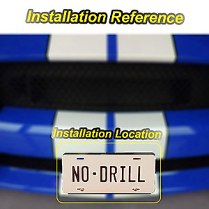 Dasen Lower Grille Front License Plate Mount Bracket Removable Compatible with 2015-2021 Ford Mustang Shelby GT350/GT350R - No Drilling