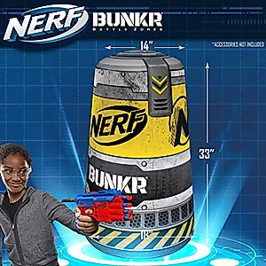 NERF Bunkr BattleZone Competition Pack of 4 Inflatable Crate and Barrel Shields - Barricades for Nerf Party and Nerf War
