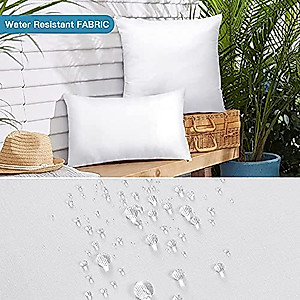 OTOSTAR Premium Outdoor Waterproof Throw Pillow Inserts 20 x 20 Inches Water Resistant Pillow Inserts Square Decorative Pillows for Couch Sham Cushion Stuffer Garden Furniture Patio Bench,Pack of 2