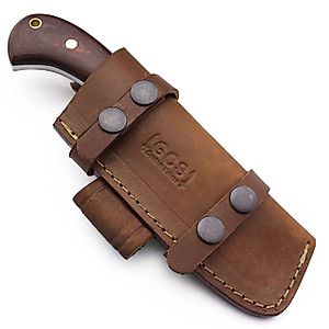 GCS Handmade Micarta Handle D2 Tool Steel Tactical Hunting Knife with leather sheath Full tang blade designed for Hunting & EDC GCS 16