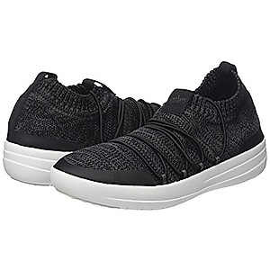 FitFlop Women's Uberknit Slip-ON Ghillie Sneakers Trainers, Multicolour (Black/Soft Grey 546), 3 UK 36 EU