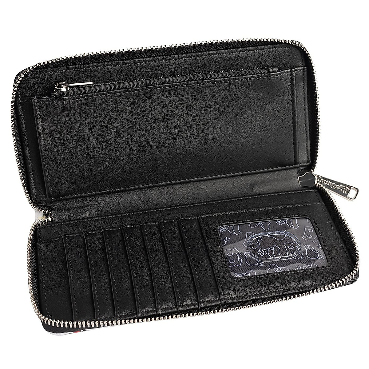 Loungefly Disney Wallet Mickey Minnie Mouse Daisy Donald Duck Zip Clutch White Saffiano Faux Leather