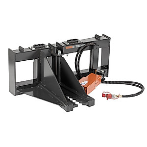 Titan Attachments Post and Tree Puller for Skid Steers, 3,000 PSI Single 2x10 Hydraulic Cylinder, Optional Push Bar Guard, Universal Landscape Tool Removes Tree Roots and Fence Posts