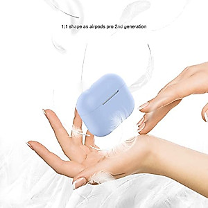 OULUOQI Compatible with AirPods Pro 2 Case 2023/2022, Soft Silicone Skin Cover Shock-Absorbing Protective Case Compatible with Apple AirPods Pro 2nd Generation Case [Front LED Visible]