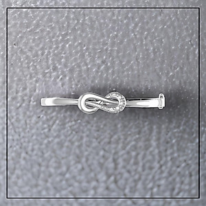 Dazzlingrock Collection 0.06 Carat (ctw) Round Cut White Diamond Ladies Infinity Loop Bangle Bracelet, Sterling Silver