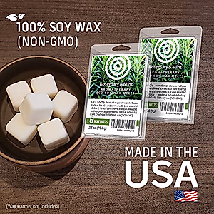 I & Candle, Aromatherapy Wax Melts. 100% Soy Wax (Non-GMO) - Rosemary & Mint (2 Pack)