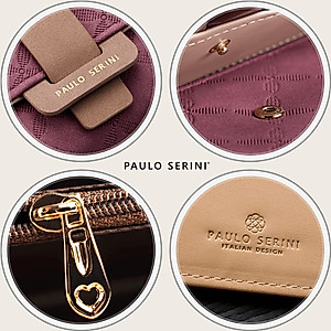 PAULO SERINI® Wallet Women - Womens Wallet with Coin Purse - Card Holder 9 Cards - Wristlet - Vegan Wallets for Women - Birthday Gifts for Women - Billeteras de Mujer - Carteras de Mujer - Cherry Red