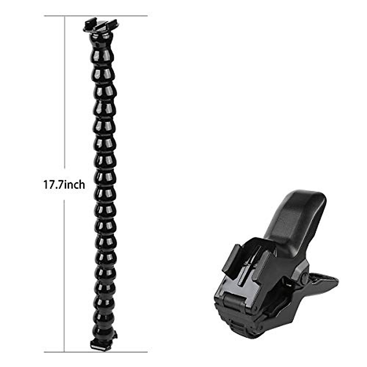 Pellking Jaws Flex Clamp Smartphone Mount with Adjustable Gooseneck（19 Sections） Compatible with iPhone Samsung,and GoPro Hero 10,9,8,7,6,5,4,, 3+, 2, 1, DJI Osmo Action Akaso Camera Mounts