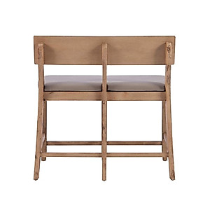 Linon Jordan Wood 25" Counter Height Dining Bench in Washed Gray