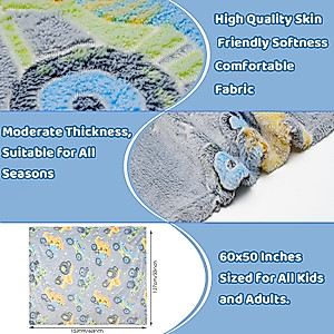 Dinosaur Toys Gifts for Boys Kids Dino Shark Truck Glow in The Dark Blanket Best Birthday Christmas Valentine's Day Easter Presents for Age 1 2 3 4 5 6 7 8 9 10 Years Old Child Teen Soft Throw 60"x50"