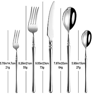 Cutlery Set 20 Pieces Stainless Steel Silverware Set, Dining Modern Elegant Flatware Travel Silverware, Home, and Restaurant Cutlery