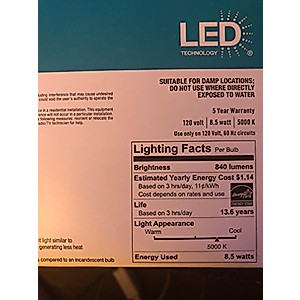 EcoSmart 60-Watt Equivalent A19 Energy Star Non-Dimmable LED Light Bulb, Daylight (8-Pack)