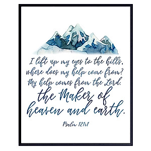 Religious Wall Decor - Inspirational Christian Gifts for Men - Psalms Bible Verse Wall Decor - Scripture Wall Art - Spiritual Gifts for Men - Faith Wall Decor - God Wall Art - Christian Wall Decor