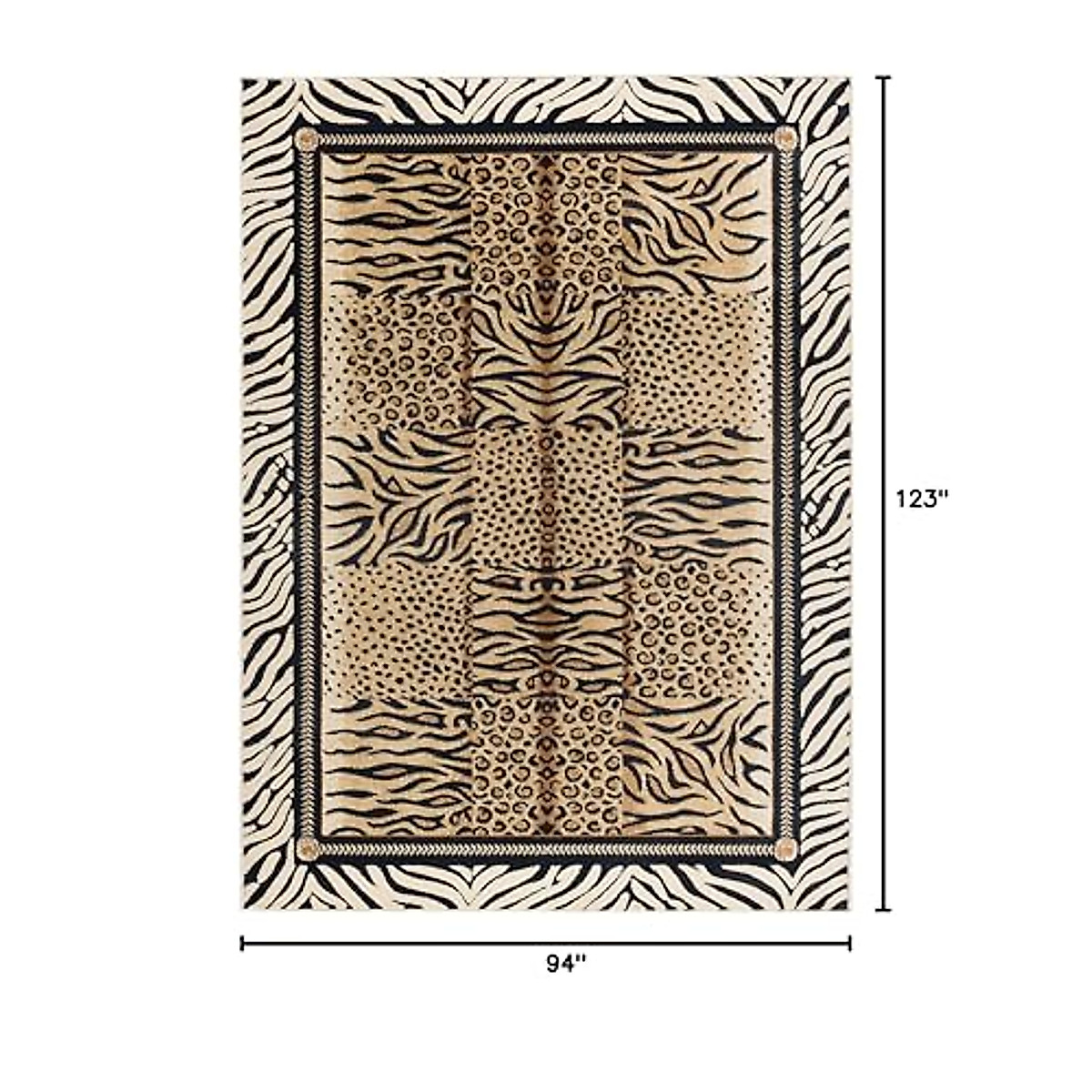 Savannah Contemporary Animal Beige Rectangle Area Rug, 8' x 10'