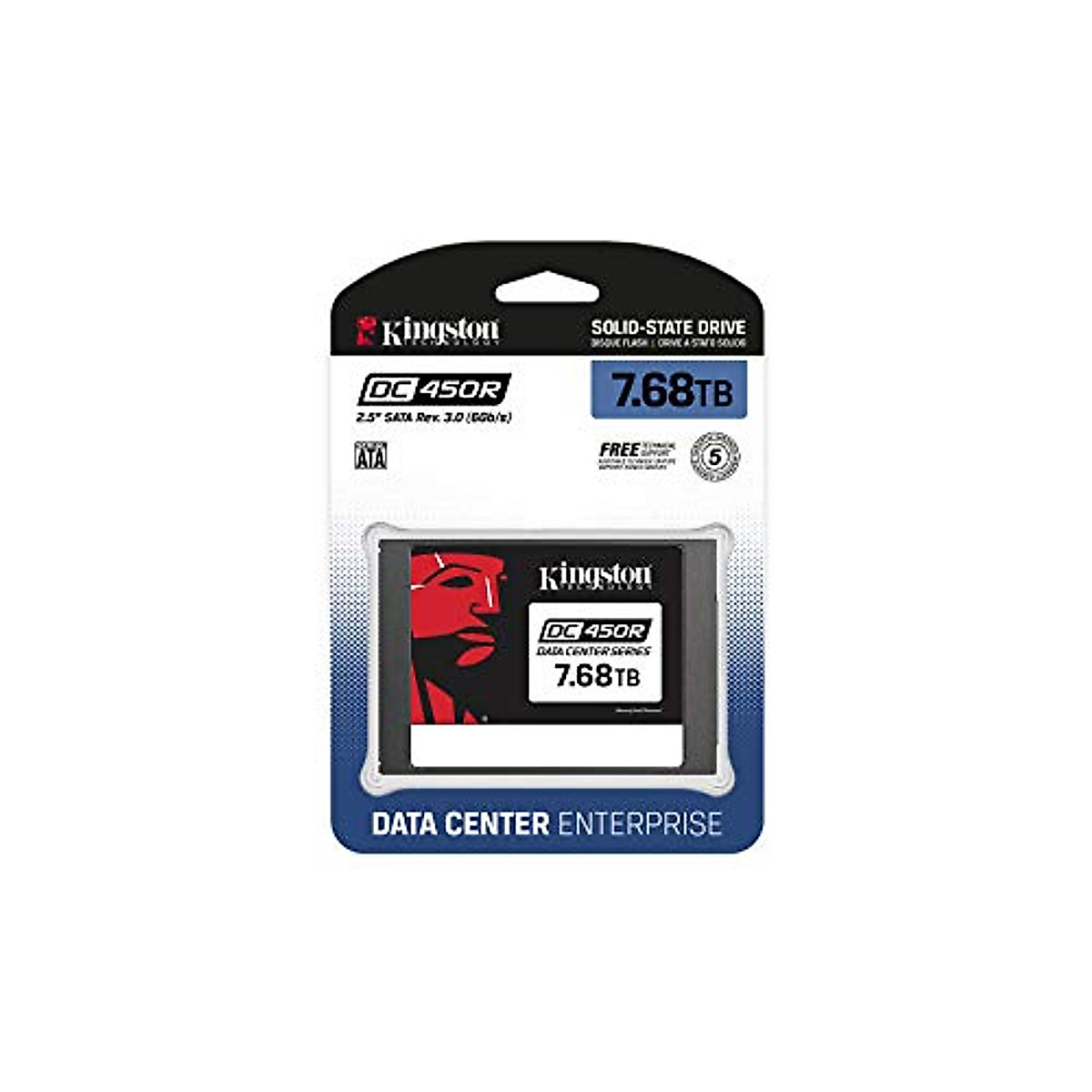 Kingston DC450R 7.68 TB Solid State Drive - 2.5" Internal - SATA (SATA/600) - Read Intensive