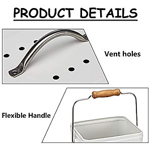 Xbopetda Stainless Steel Compost Bin for Kitchen Countertop,1 Gallon, includes Charcoal Filter,Compost Bucket Kitchen Pail Compost with Lid -White