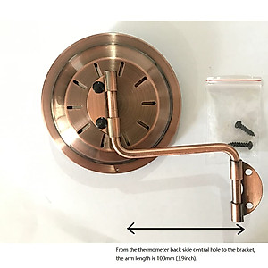 MEASURETOOL Brass Swivel Thermometer/Hygrometer, Weather thermometers Outdoor Thermometer/Analog Thermometer with Humidity (4inch)