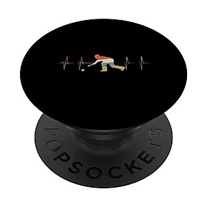 Lawn Bowls Heartbeat Retro ECG EKG Sportsman PopSockets Standard PopGrip