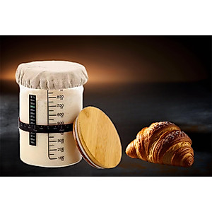 Replacement Set for Sourdough Starter Jar Kits with Cloth Cover, Temperature Gauge, and Date Bands - Upgrade Your Fermenting Experience