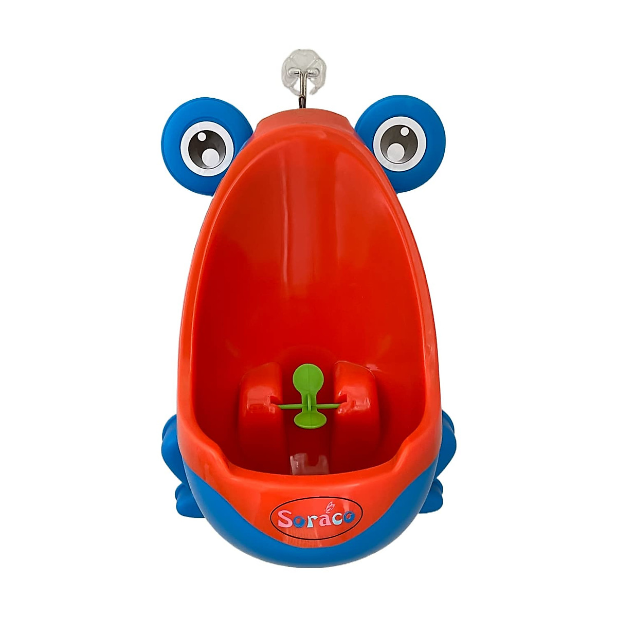 Soraco Frog Potty Training Urinal for Toddler Boys with Funny Aiming Target, Bathroom Frog Pee Trainer Toilet (Blue)