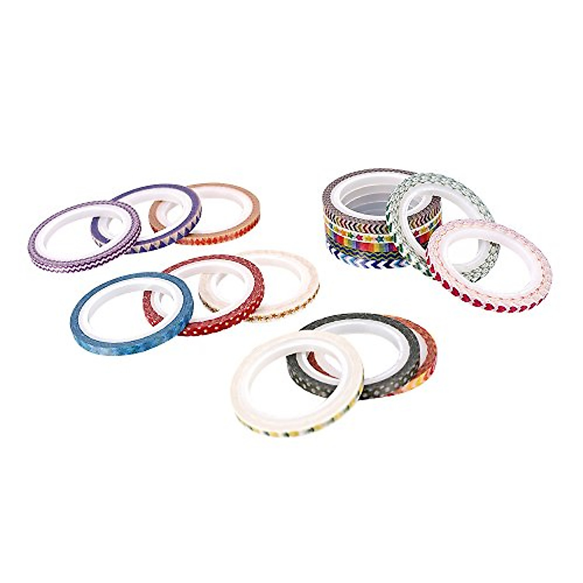 Agutape 48 Rolls Washi Tape Set,Foil Gold Skinny Decorative Masking Washi Tape,3MM Wide DIY Masking Tape