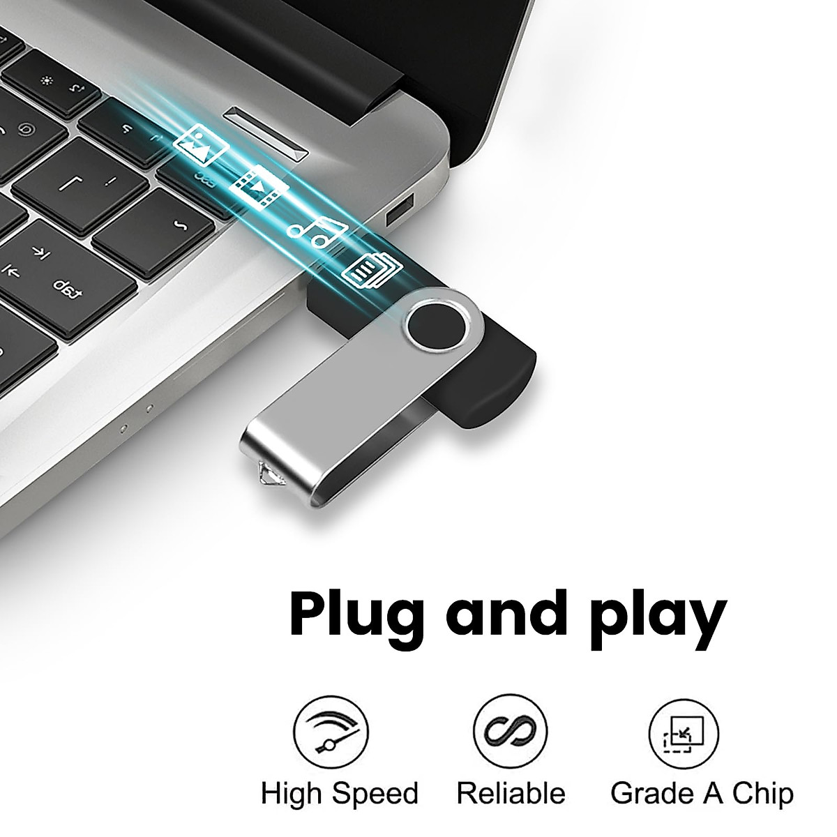 FunnyFlash Drive 32GB, USB2.0 AreTop Cute Cartoon Miniature Skeleton Shape Thumb Drives Memory Stick Pen Drive for Date Storage Gift for School Students Kids Children Boys