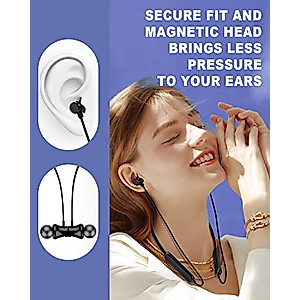 Mubiao Bluetooth Headphones Neckband 20Hrs Playtime V5.0 Wireless Headset Sport Noise Cancelling Earbuds w/Mic for Gym Running Compatible with iPhone Samsung Android