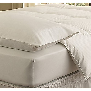 EASY FIT Eyelet Elastic Wrap Around Bed Skirt, Easy On/Off Dust Ruffle (18 Inch Drop), Queen/King, White