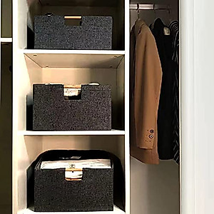 Storage Bin for Shelves Rectangle Baskets for Storage 2 Pack Closet Baskets Foldable Toy Box with Handles for Nursery Home Office Car Dormroom (Gray )