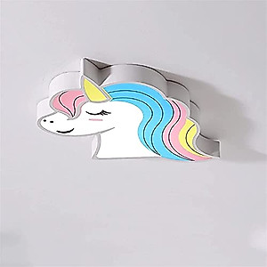 Cordless Wall Sconce LED Ceiling Light for Kids Room, Modern Cartoon Animals LED Bedroom Flush Mount Ceiling Lamp Living Room Children's Room Ceiling Lighting Fixture (3-color light, Size: 52X39X5cm)
