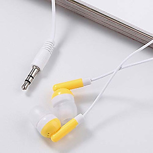 CN-Outlet Wholesale Bulk Earbuds Headphones 100 Pack for iPhone, Android, MP3 Player (Yellow)